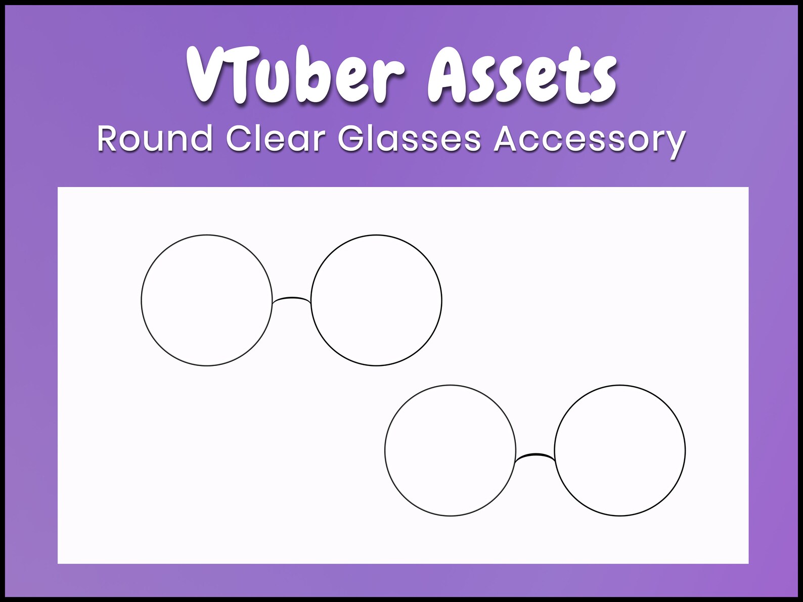 Vtuber Assets - Round Clear Glasses Accessory | Cute | Kawaii | Nerdy ...
