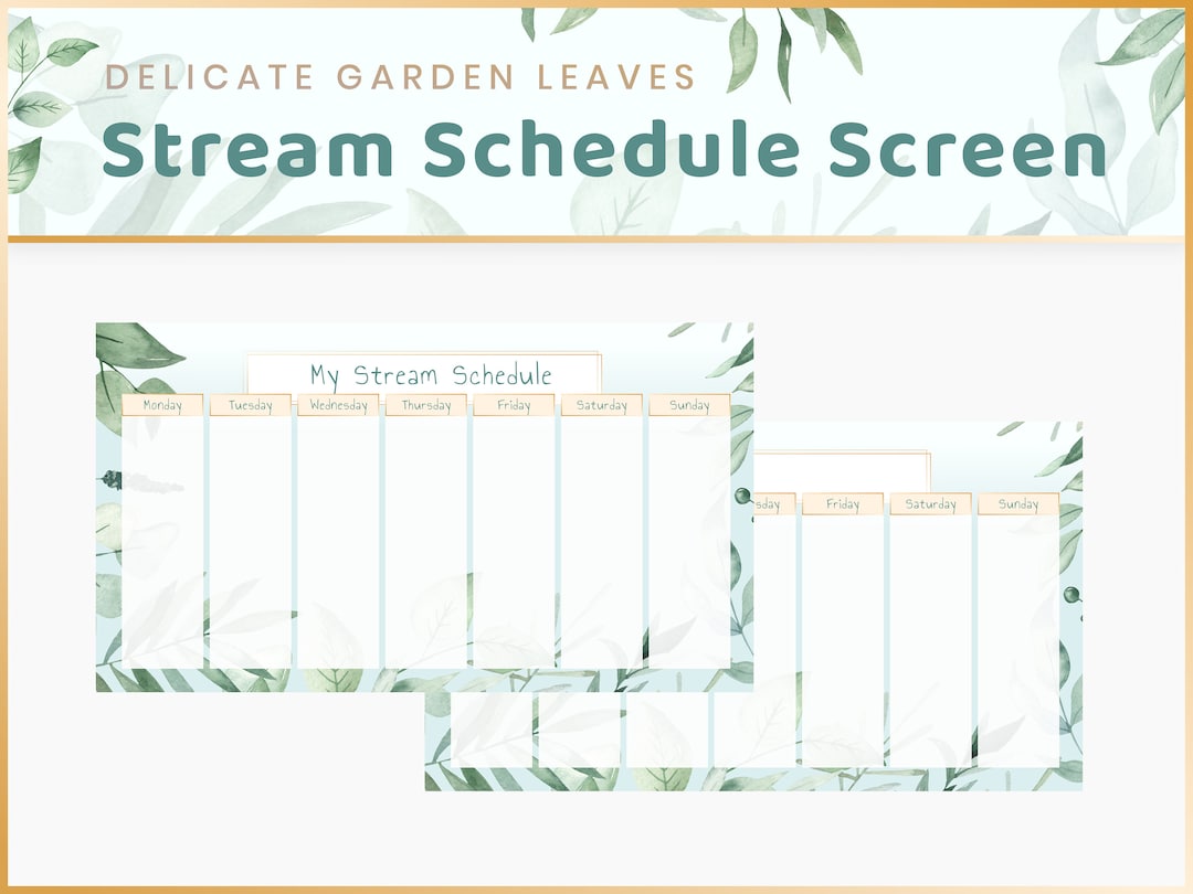 Stream Weekly Schedule Planning Screen Delicate Blue Garden Leaves Cute ...
