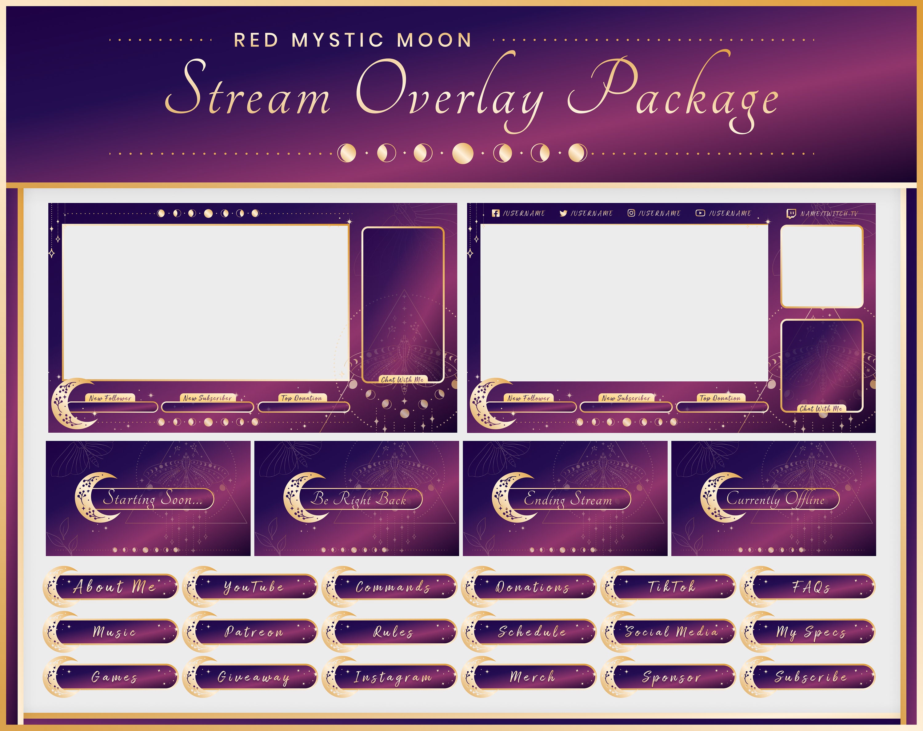 Drawing & Illustration Digital Art & Collectibles Twitch Kawaii Overlay ...