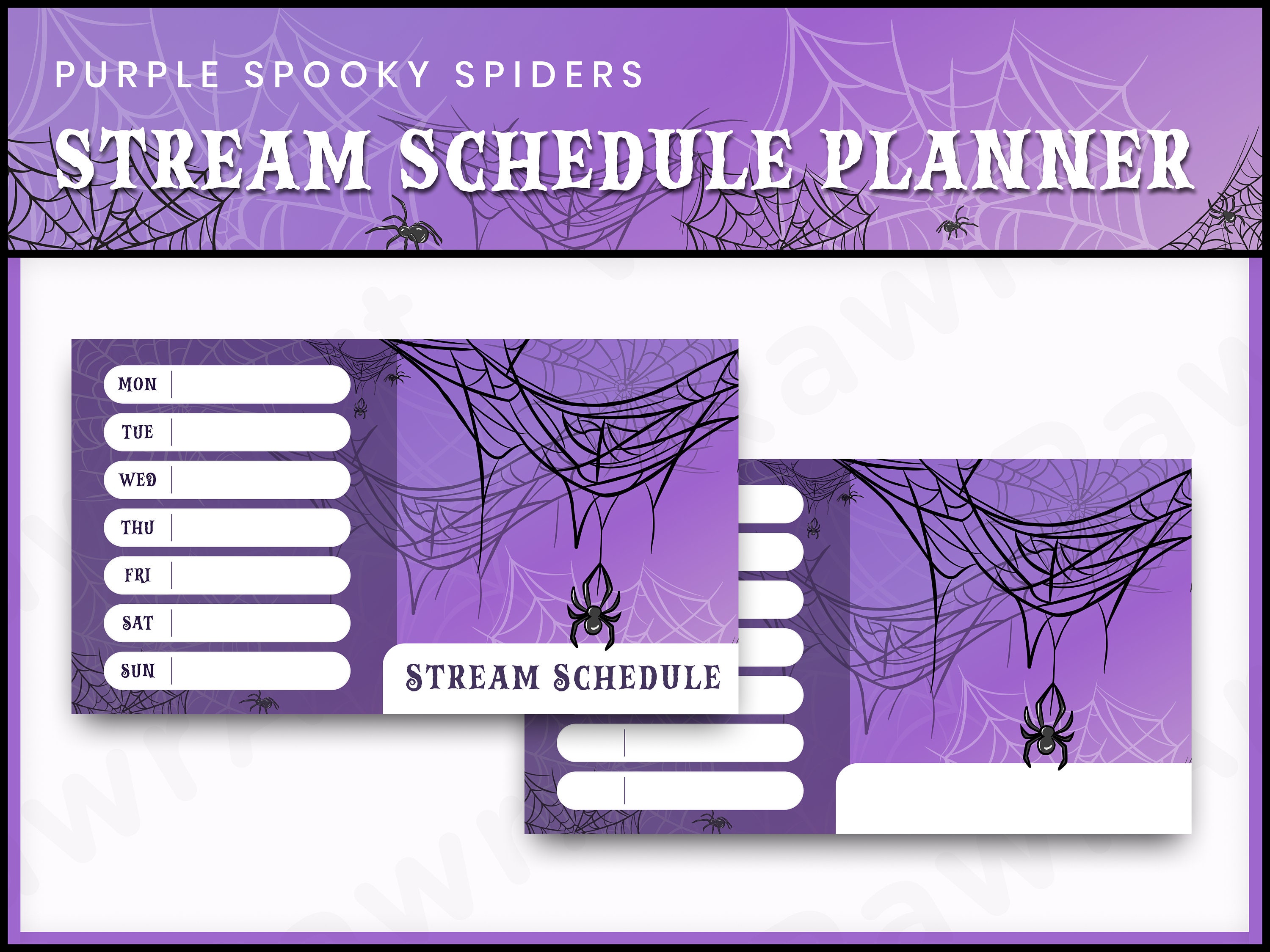 Stream Weekly Schedule Planning Screen Purple Spooky - Etsy