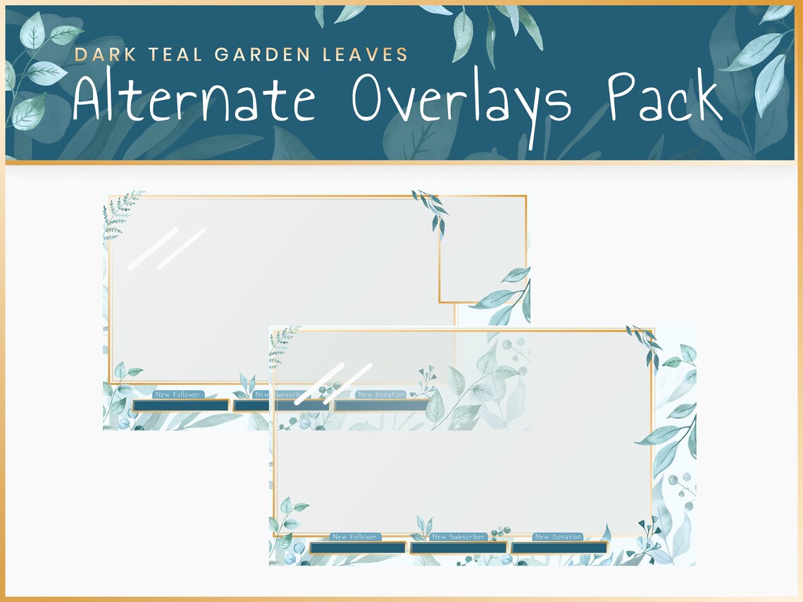 Alternate Stream Overlays Dark Teal Garden Leaves Nature - Etsy