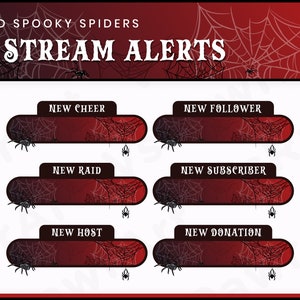 Stream Alerts - Red Spooky Spiderweb | Twitch | Overlay | Halloween ...