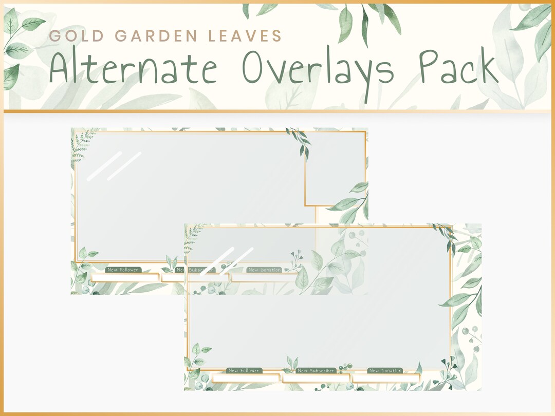 Alternate Stream Overlays - Gold Garden Leaves | Nature | Twitch ...