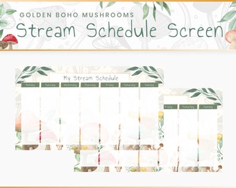 Stream Weekly Schedule Planning Screen Teal Boho Mushroom | Etsy