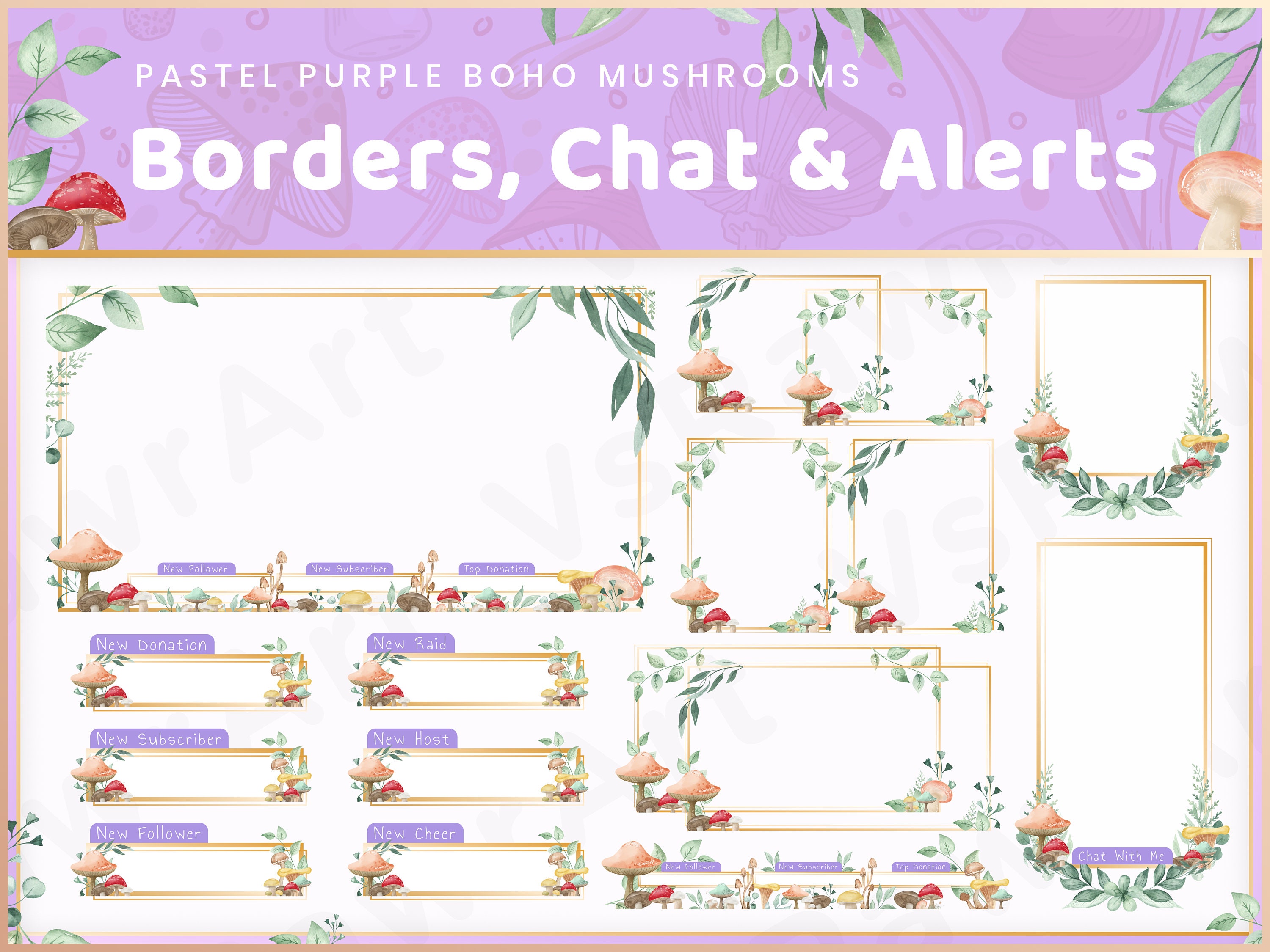 Stream Chat Windows Camera Borders & Alerts Pastel Purple - Etsy