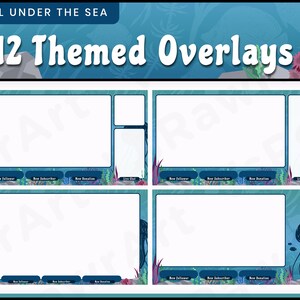 Stream Overlays Teal Under the Sea Twitch Overlay Unique Stream Offline ...