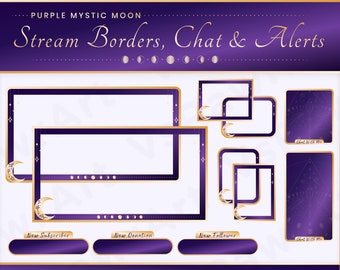 Stream Chat Windows, Borders & Alerts Black Witch Mystic Moon Kawaii ...