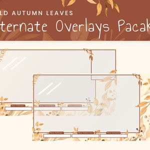 Alternate Stream Overlays Gold Autumn Leaves Twitch Overlay Banner ...