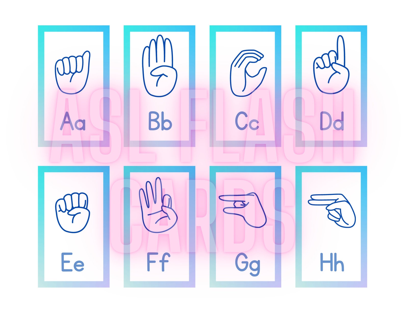 ASL Alphabet Flash Cards: Printable Learning (digital Download) - Etsy