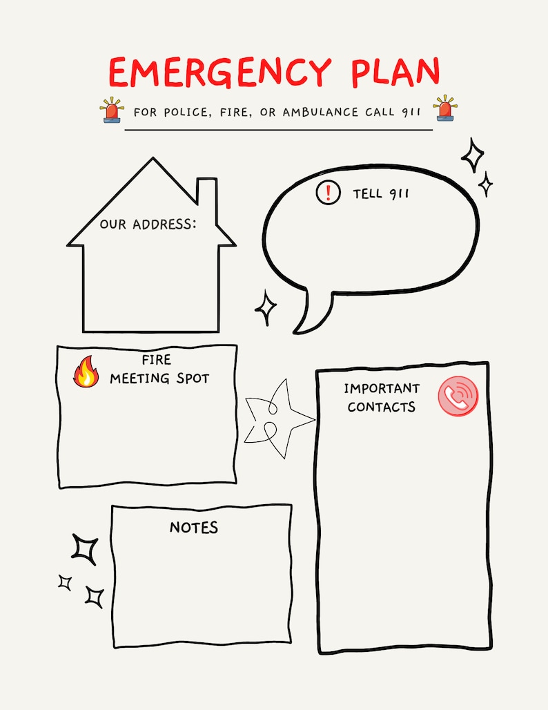 Family Emergency Plan Template: Printable Binder Form (digital Download ...