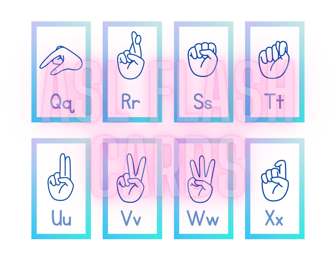 ASL Alphabet Flash Cards: Printable Learning (digital Download) - Etsy
