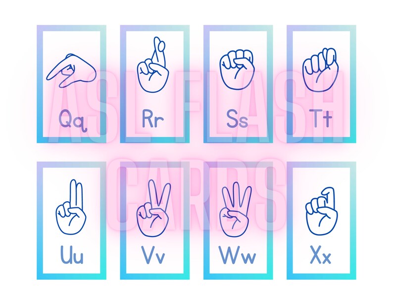 ASL Alphabet Flash Cards: Printable Learning (digital Download) - Etsy