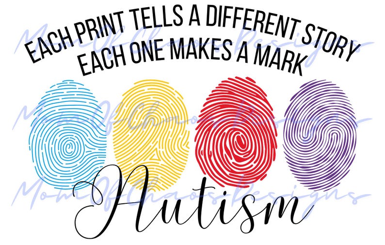 Fingerprint Autism PNG, Digital Download, Sublimation, Clipart, Each ...