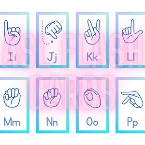 ASL Alphabet Flash Cards: Printable Learning (digital Download) - Etsy