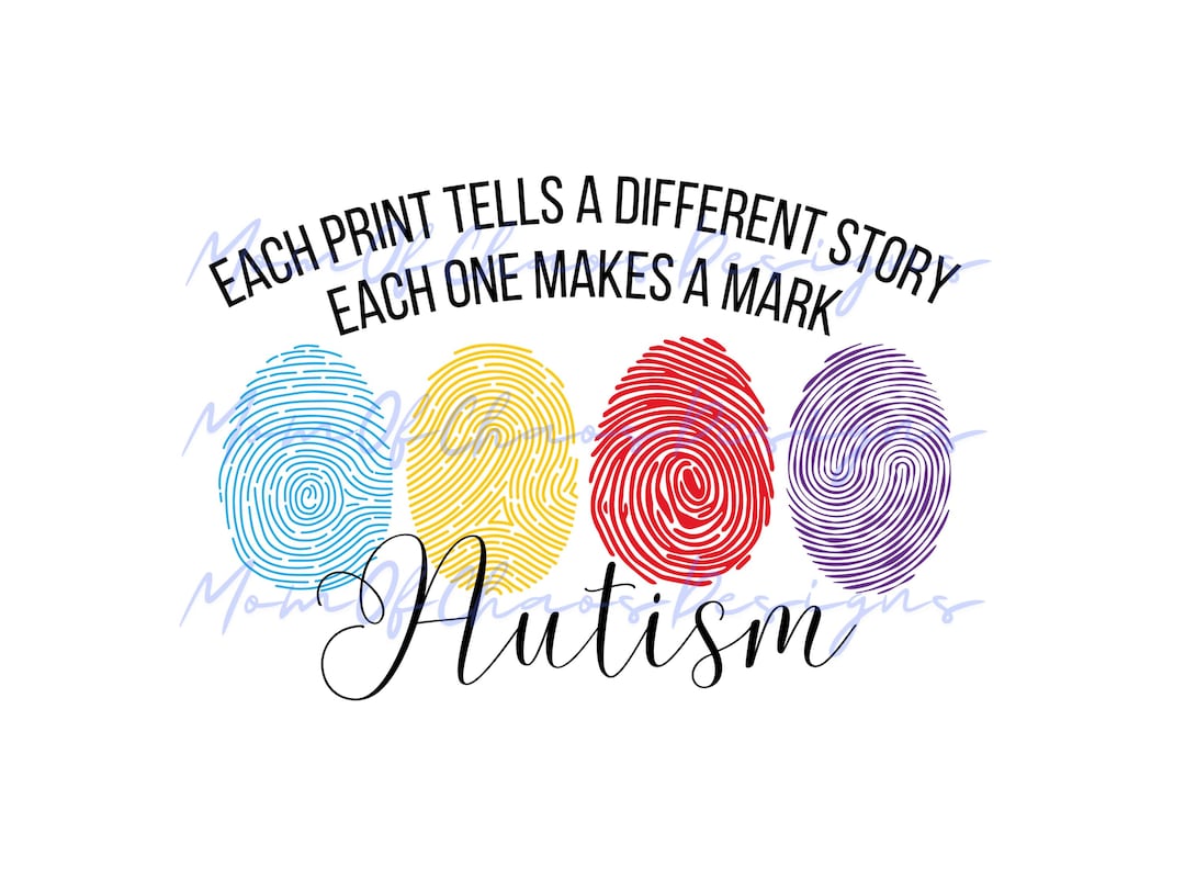 Fingerprint Autism PNG, Digital Download, Sublimation, Clipart, Each ...