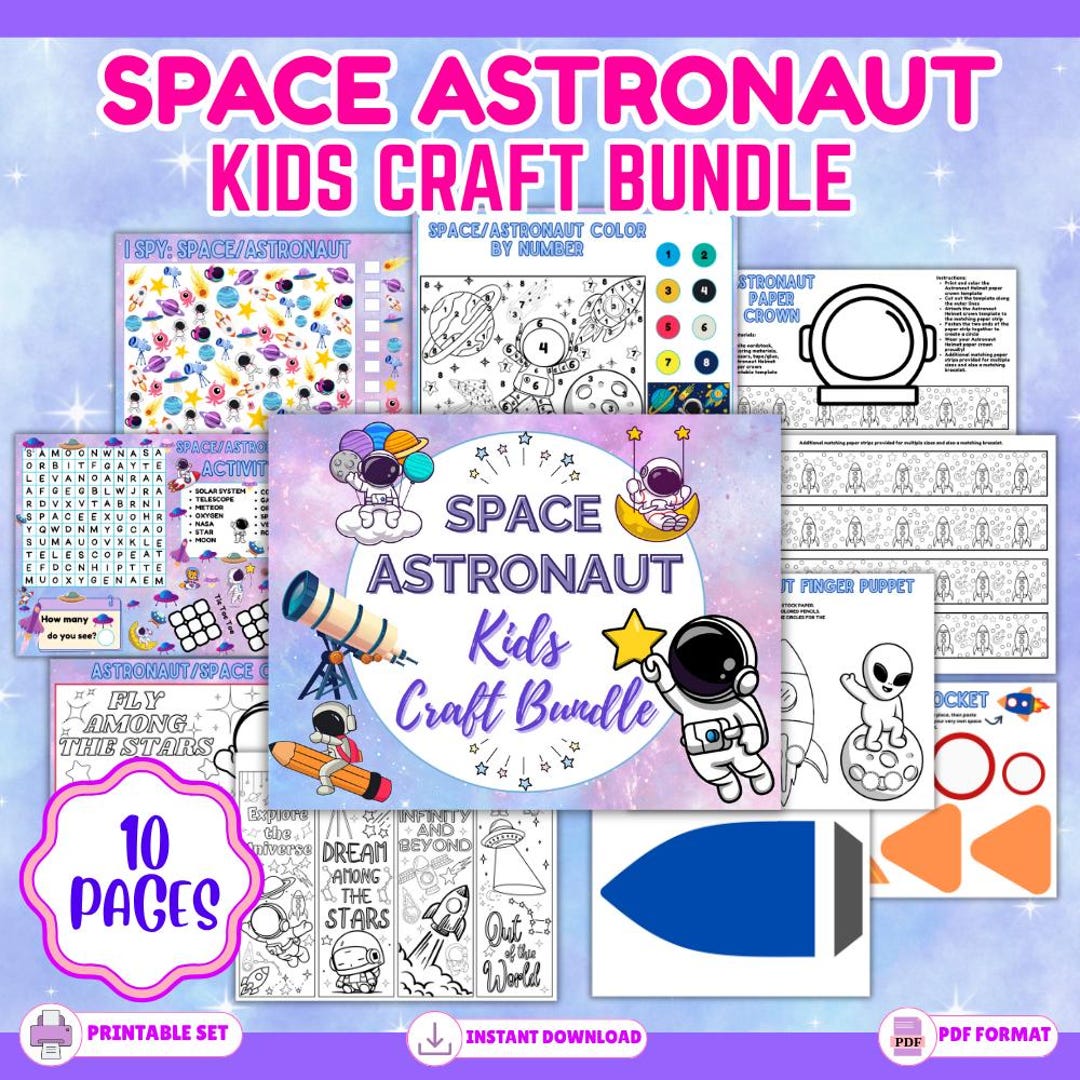 Space & Astronaut Kids Craft Bundle: Printable STEM Activities (PDF ...