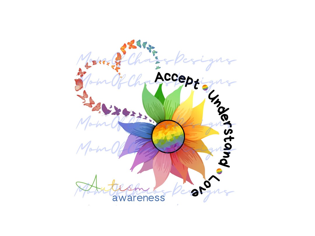 Autism Awareness Flower PNG, Digital Download, Sublimation, Clipart ...