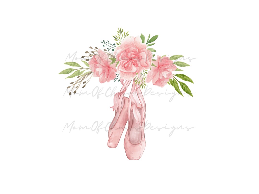 Ballet Slippers PNG: Dance Clipart, Sublimation Design (digital ...