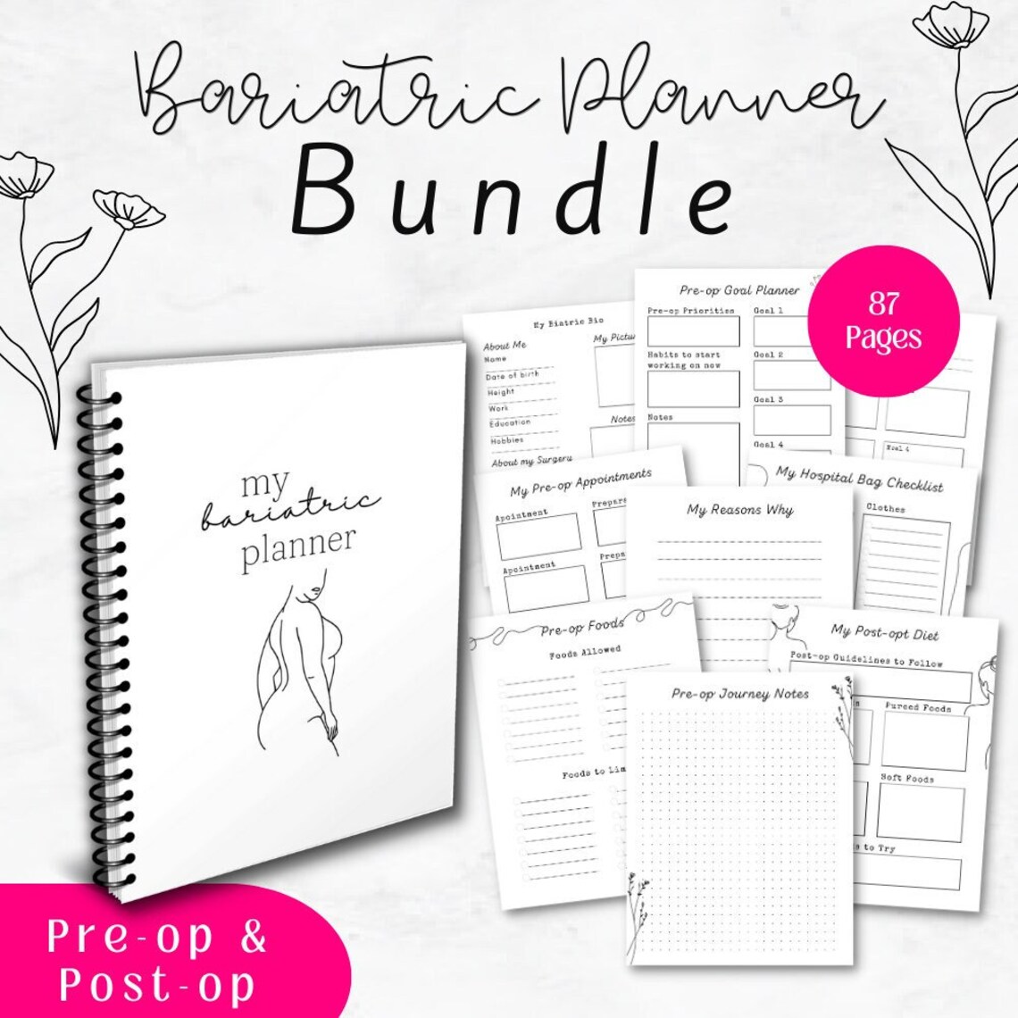 Bariatric Planner Printable Surgery Planner Digital - Etsy