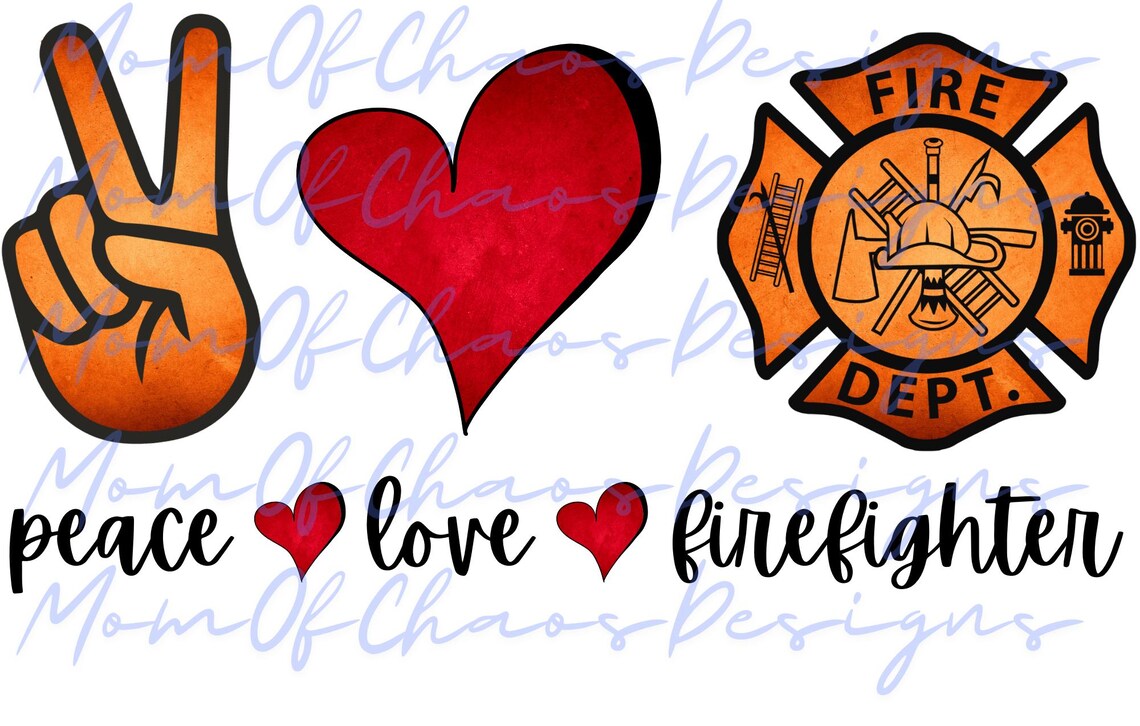 Peace Love First Responders PNG Bundle: Police, Firefighter, EMT ...