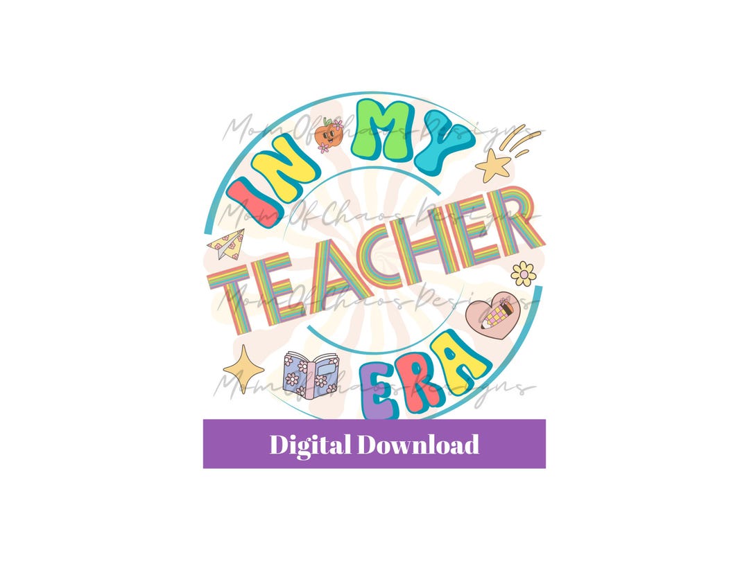 Trendy Teacher Era Clipart | Retro Groovy PNG (digital Download) - Etsy