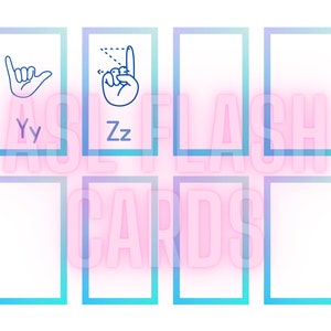 ASL Alphabet Flash Cards: Printable Learning (digital Download) - Etsy