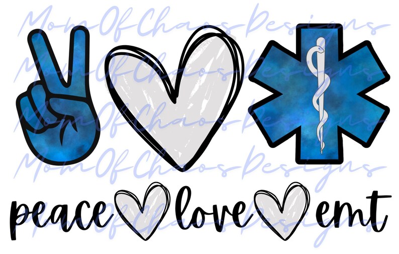 Peace Love First Responders PNG Bundle: Police, Firefighter, EMT ...
