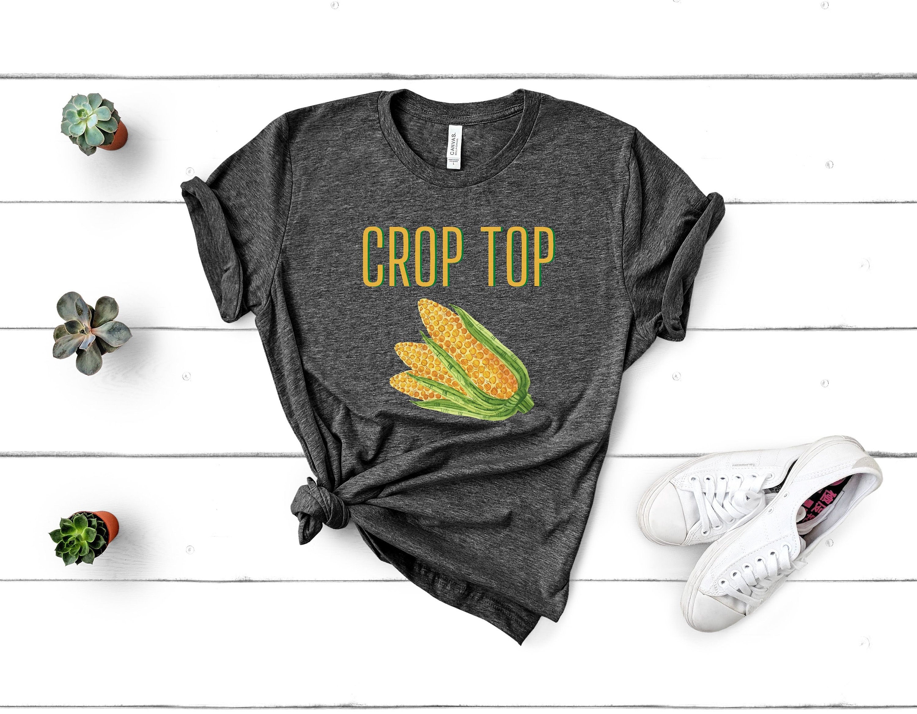 Crop Top Shirt Crop Top Tshirt Corn Crop Top Farming - Etsy