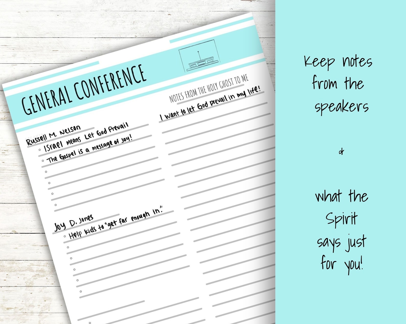 Printable General Conference Note Pages PDF Print - Etsy