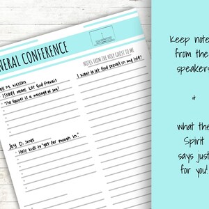 Printable General Conference Note Pages PDF Print - Etsy