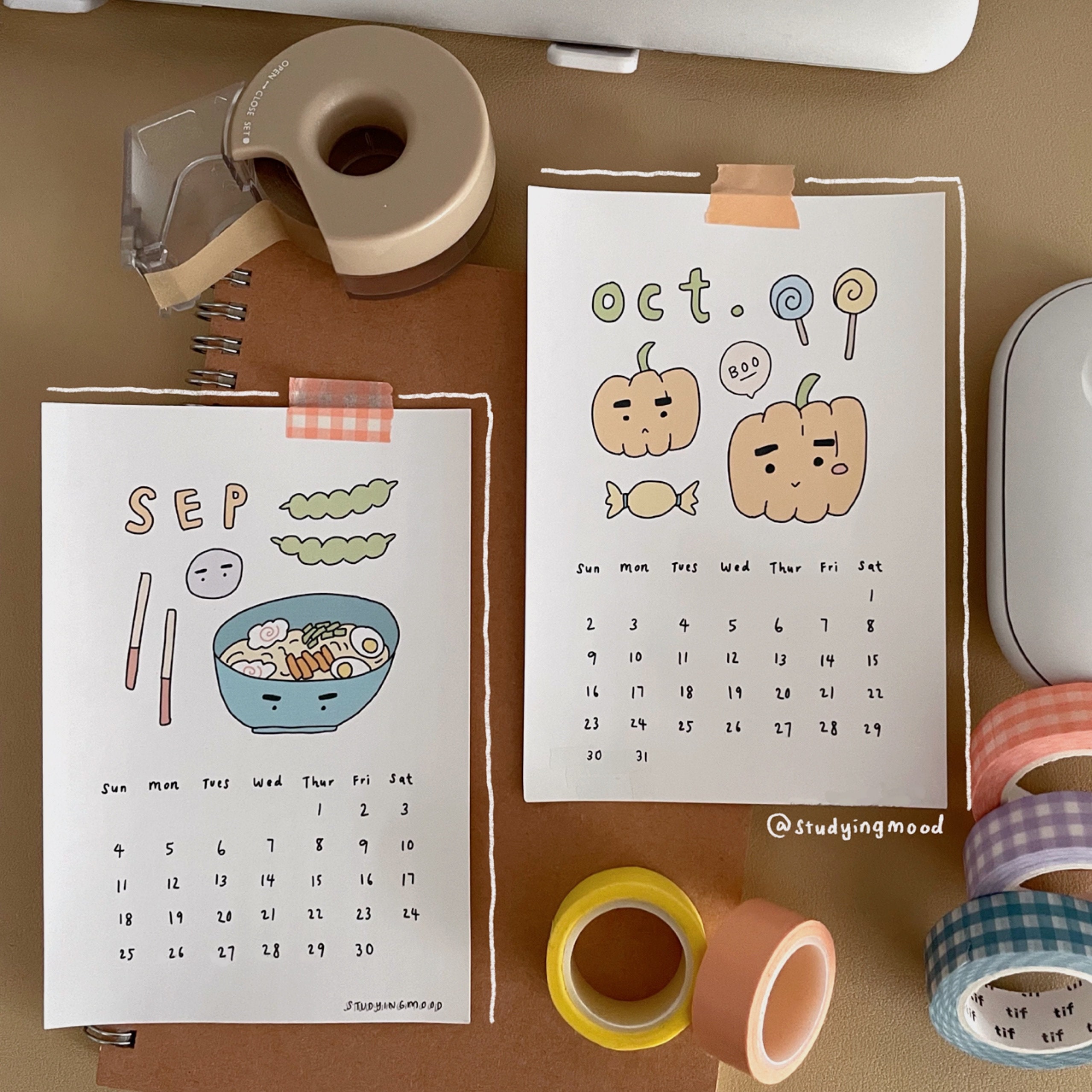 2022 Calendar Printable Doodle-themed Monthly Planner Inserts in ...