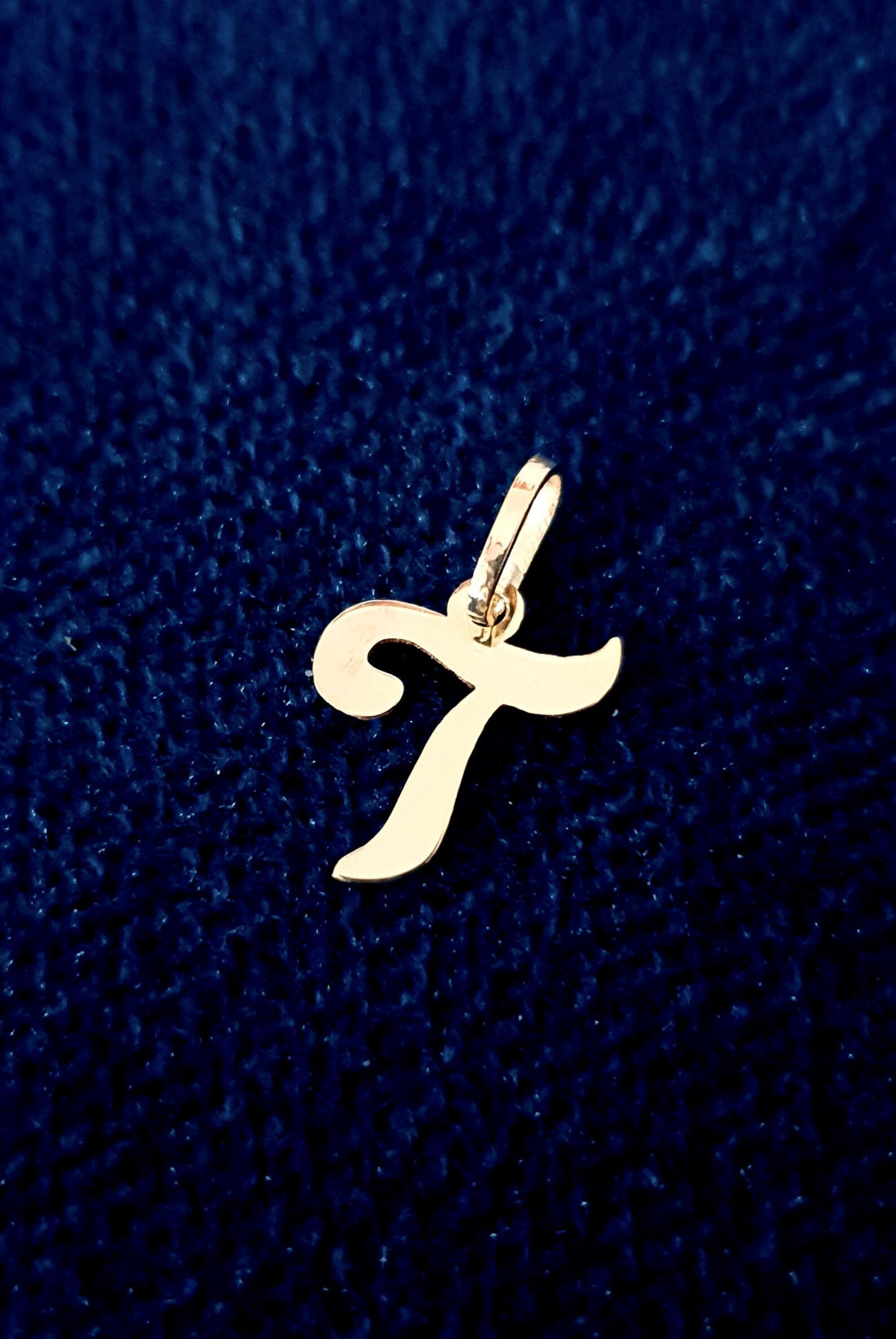 14K 585 Gold Pendant Initial Alphabet Small Letter Charm for Necklace ...