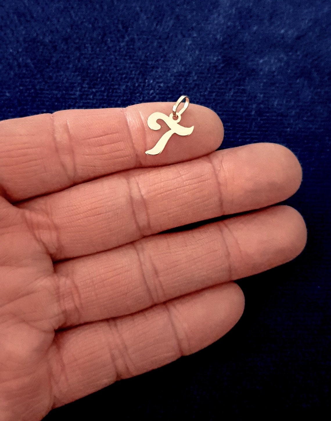 14K 585 Gold Pendant Initial Alphabet Small Letter Charm for Necklace ...
