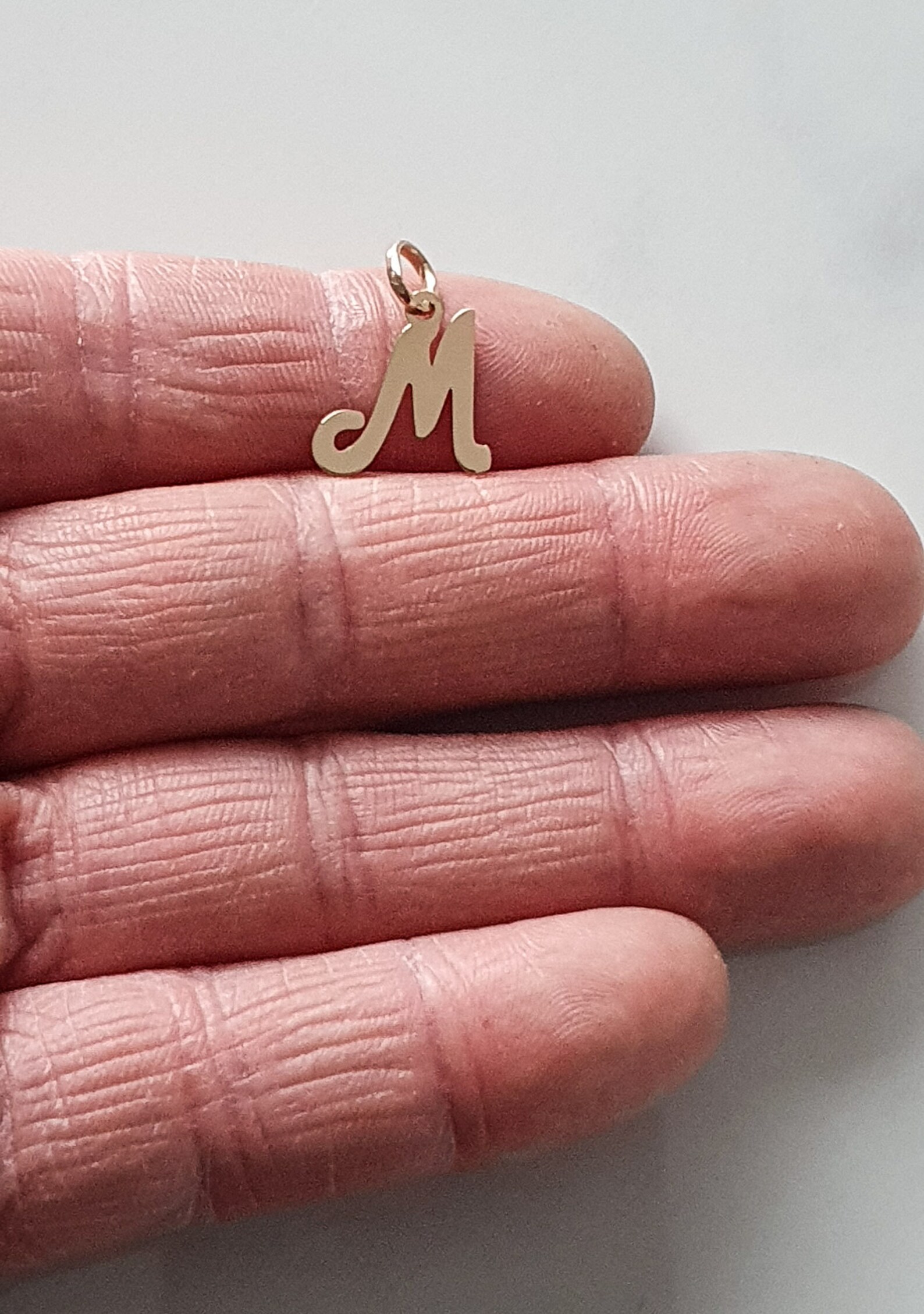 14K 585 Gold Pendant Initial Alphabet Small Letter Charm for Necklace ...