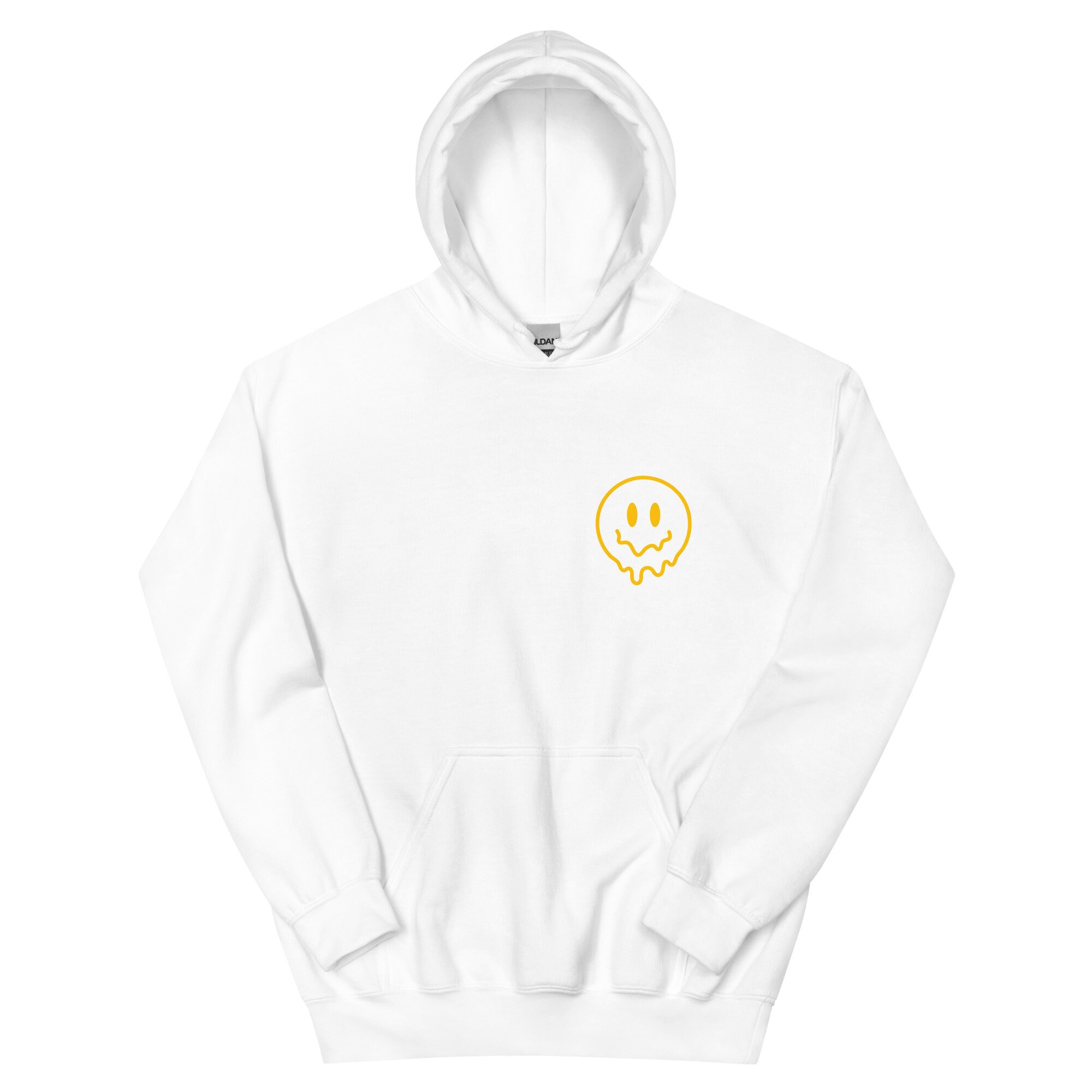 Smile Face Hoodie | Front and Back Drippy Smiley Face Graphic Hoodie ...