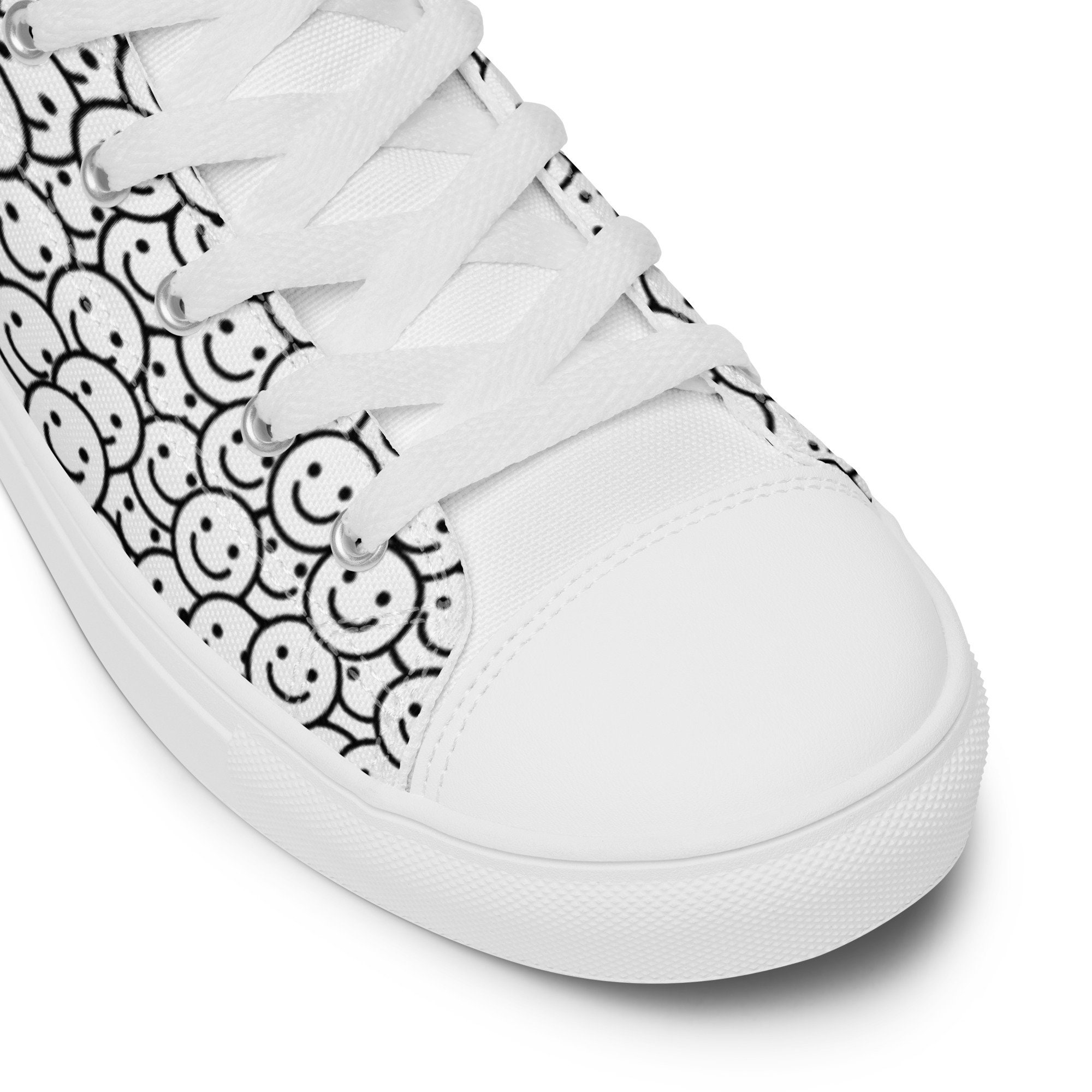Smile Face Shoes | Aesthetic Shoes | High Top Canvas Shoes for Women ...