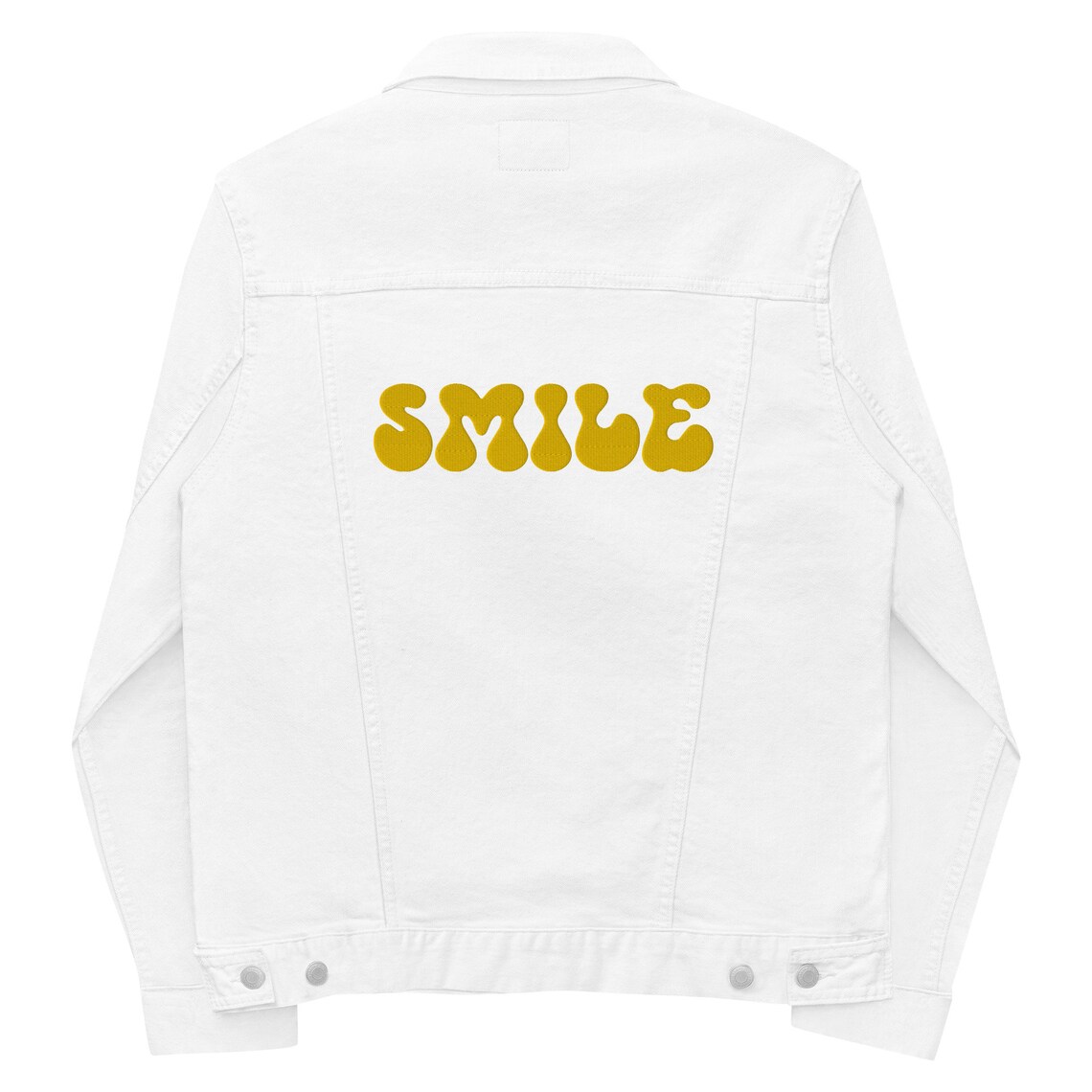 Smiley Face Denim Jacket Embroidery Design Front and Back Smile Face ...