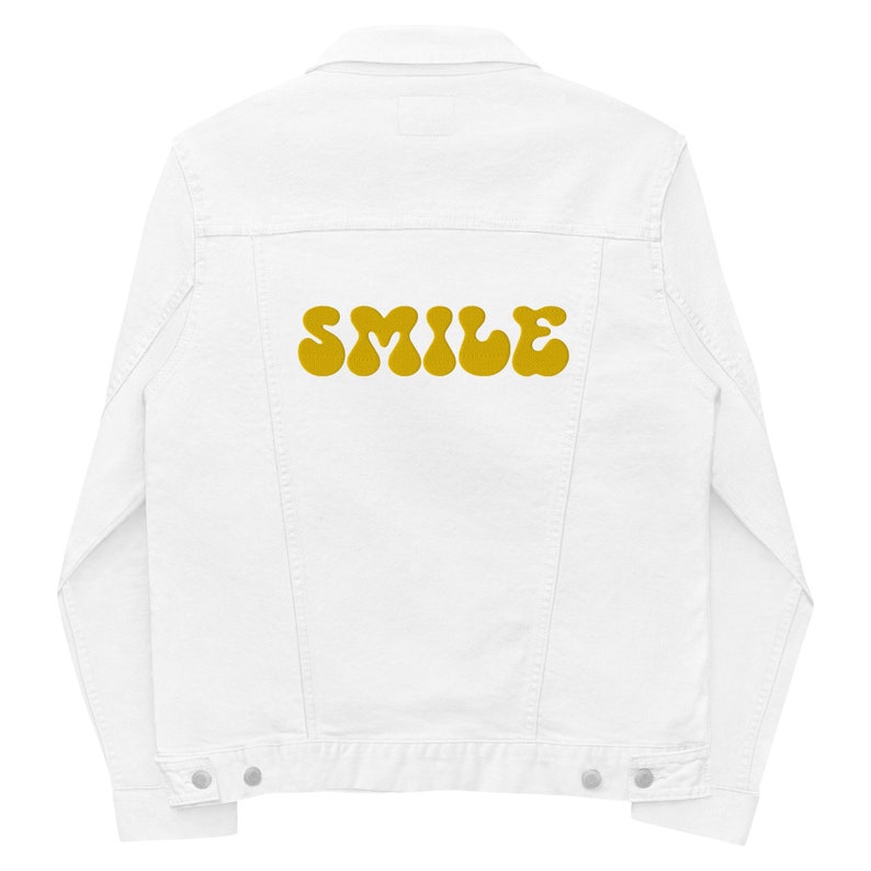Smiley Face Denim Jacket - Embroidery Design Front and Back | Smile ...