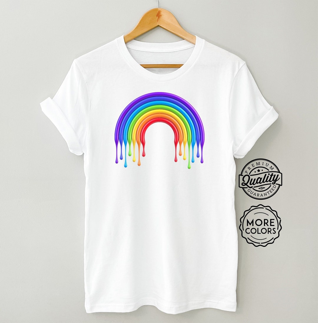 Rainbow Dripping Paint Shirt, LGBTQIA Tee, Gay Pride Rainbow T Shirt ...