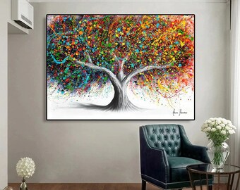 Colorful Tree Wall Art - Etsy