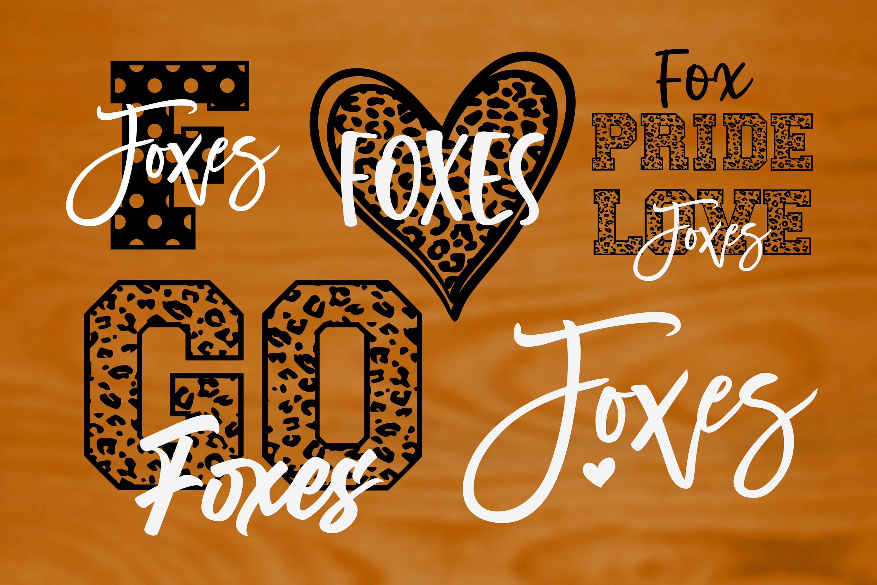 Foxes Mascot 6 Design Bundle, Football, Basketball, Baseball, Softball ...