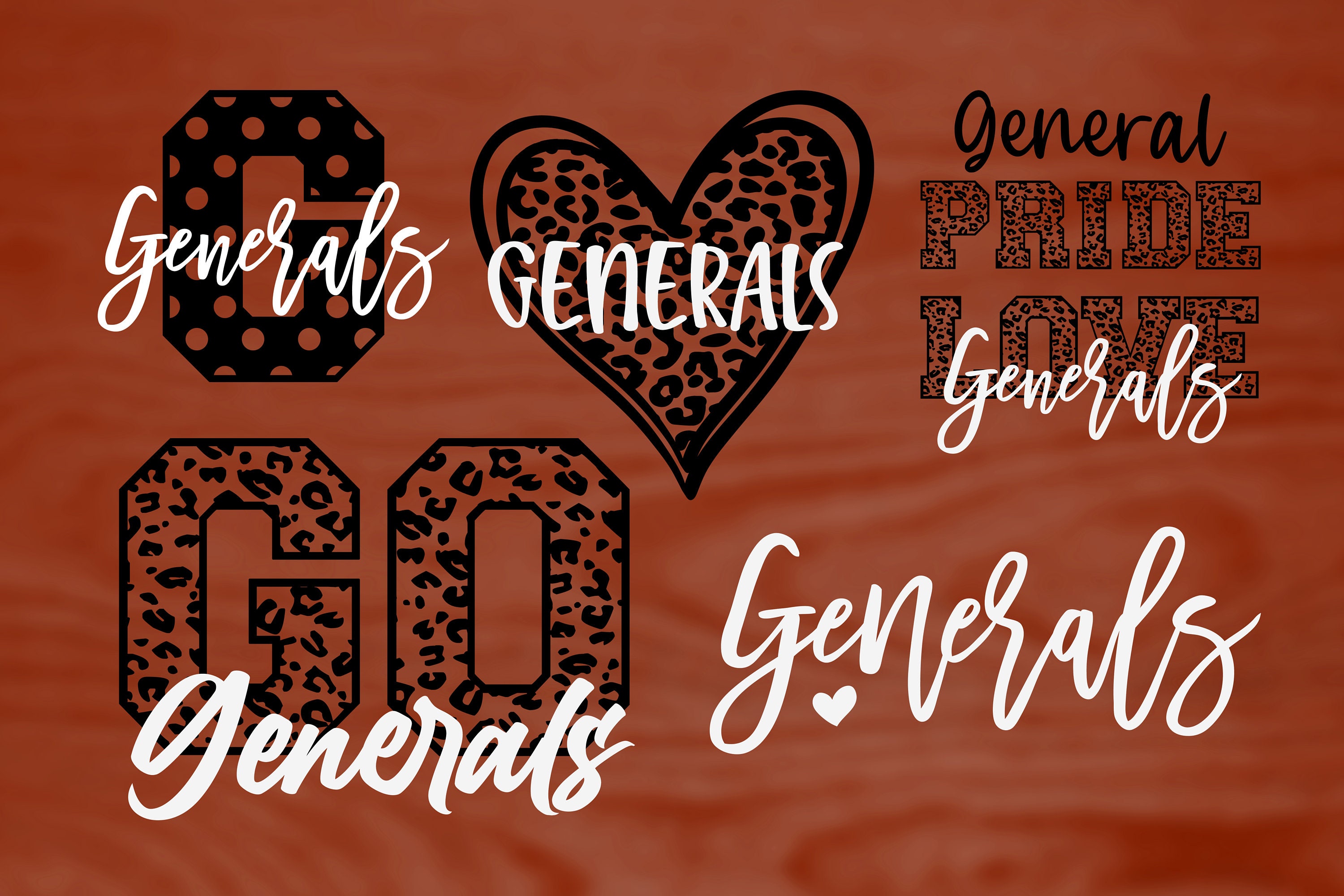 Generals Mascot 6 Design Bundle Football Basketball | Etsy