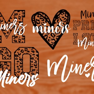 Miners Mascot 6 Design Bundle, Football, Basketball, Baseball, Softball ...