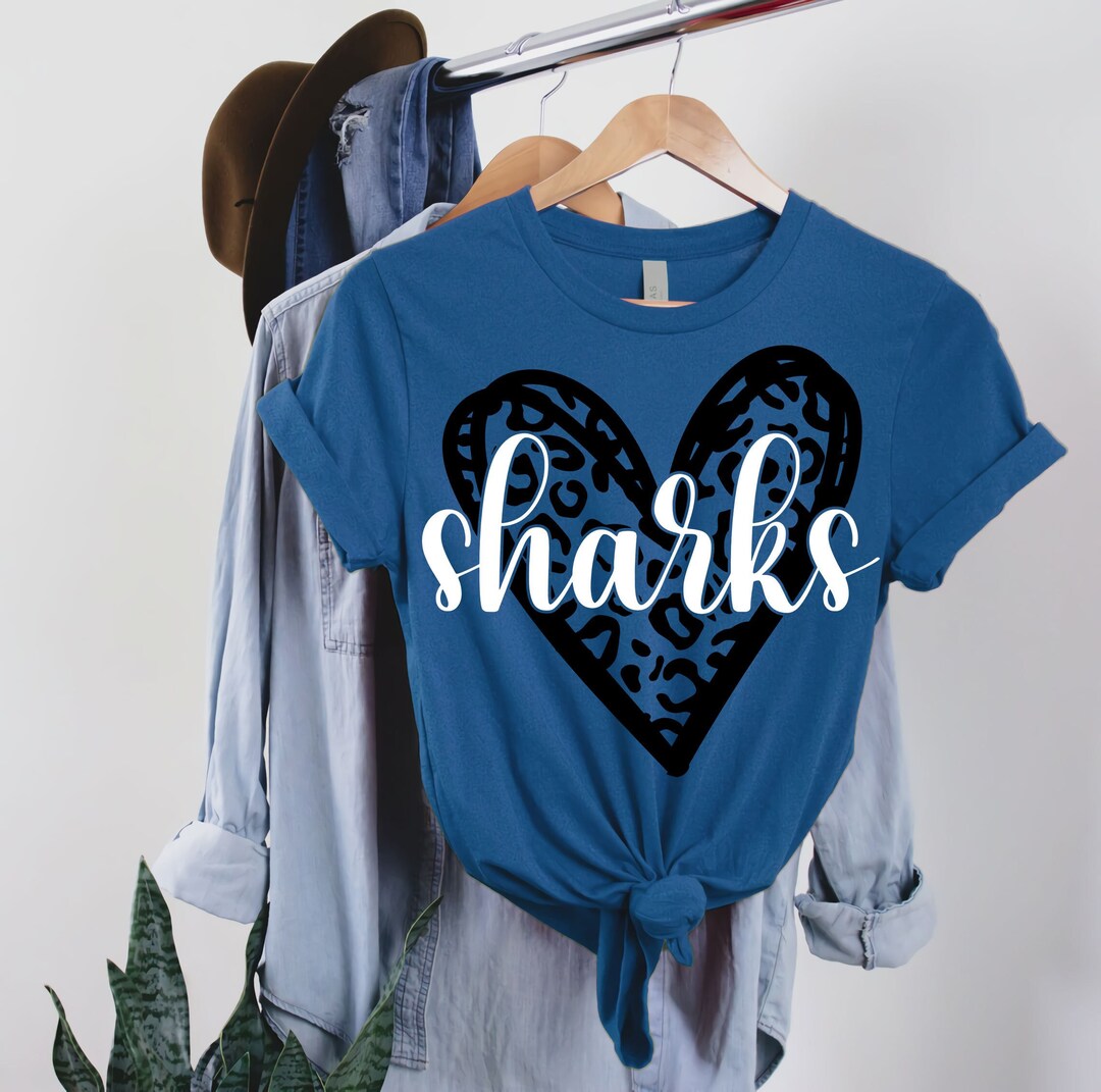 Sharks Mascot Svg, Sharks Svg, Sharks Heart Leopard Svg, Football ...