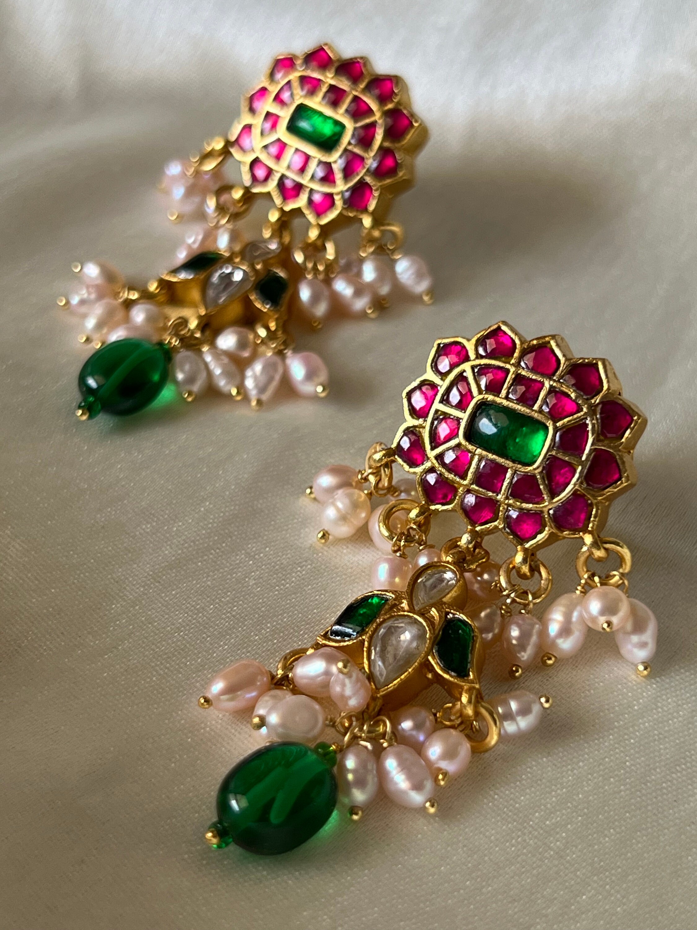 925 Silver Earrings, Gold Plated Silver Earrings, South Earrings ...