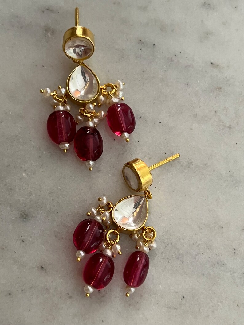 925 Sterling Silver Gold Plated Earrings,handcrafted Silver Earrings ...