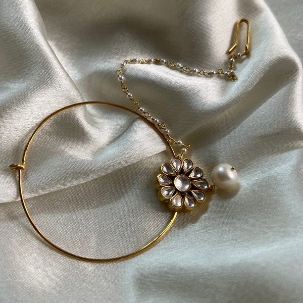 925 Silver Gold Plated Nose Ring, Handmade Rose Ring for Women ...