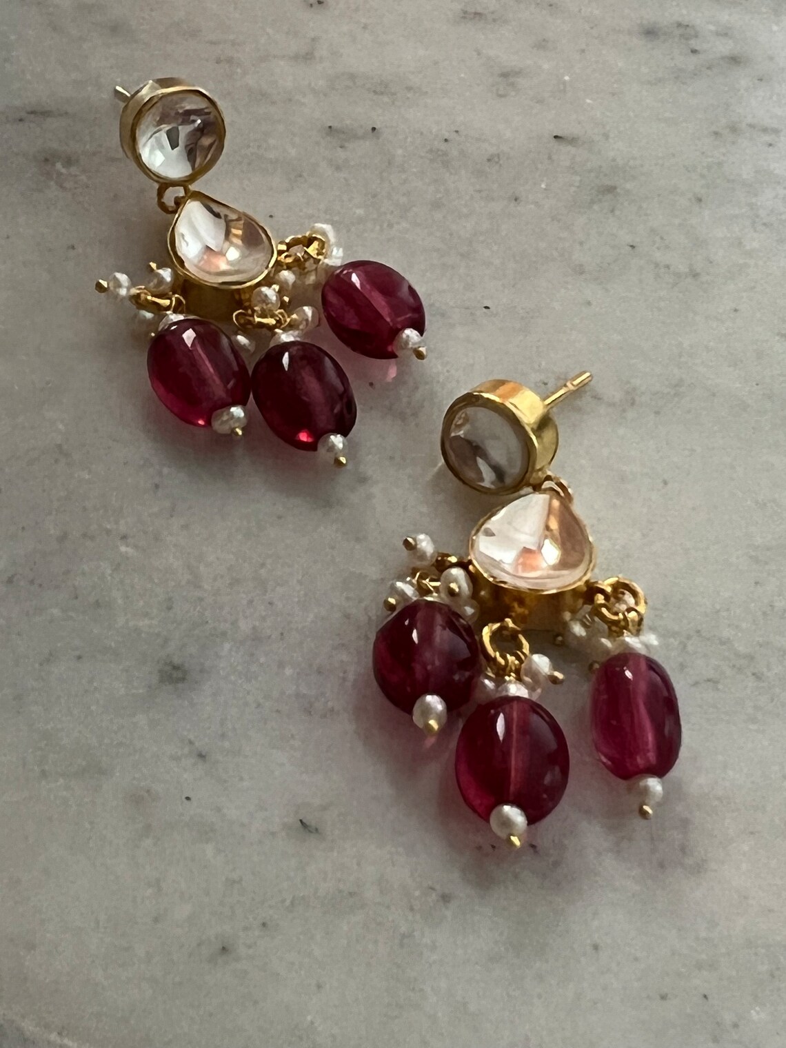 925 Sterling Silver Gold Plated Earrings,handcrafted Silver Earrings ...