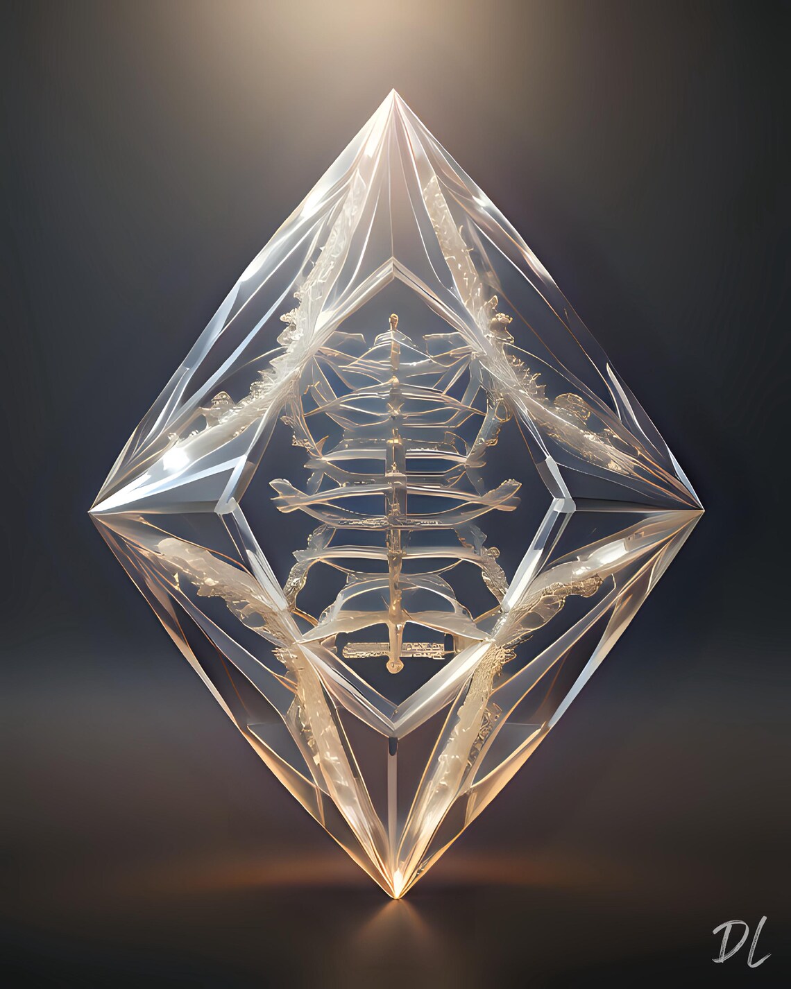 Diamond DNA Activation Art Print, Crystalline Structure, DNA Healing ...