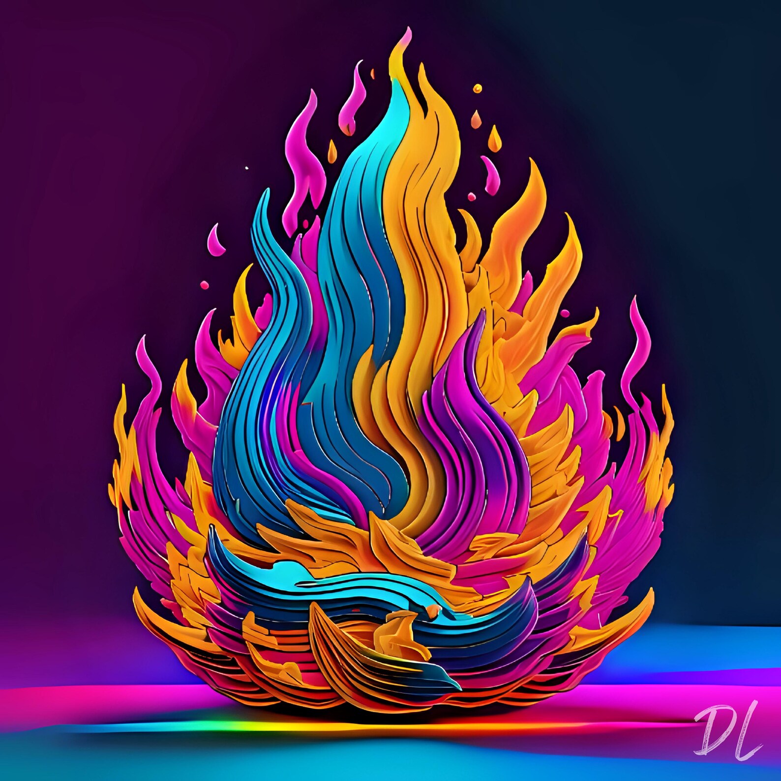 The Three Fold Flame, Three Fold Flame, Divine Flame (art Print) - Etsy